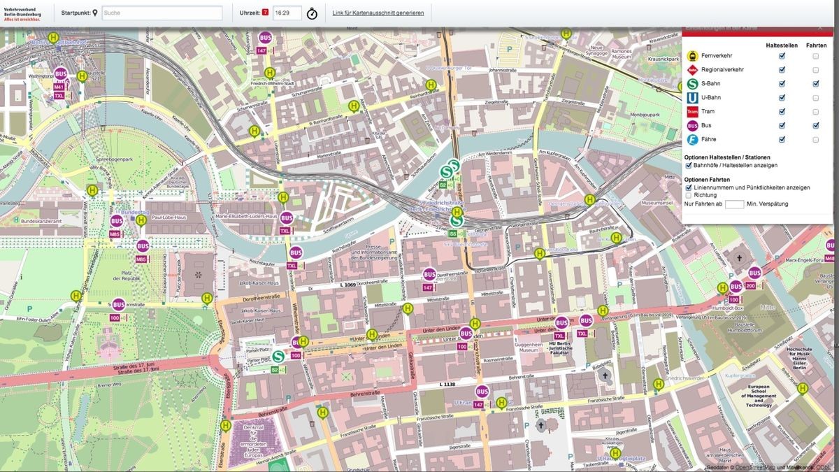 VBB zeigt auf Live-Karte Züge und Busse in Echtzeit