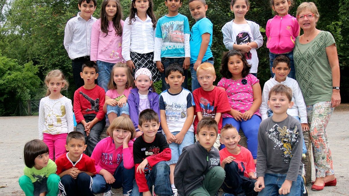 Die Erstklässler in der Stadt Salzgitter