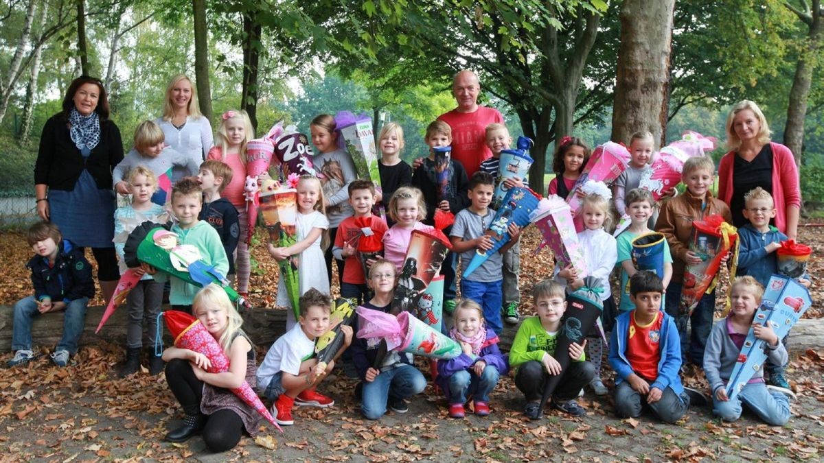 Die Erstklässler in der Stadt Wolfsburg