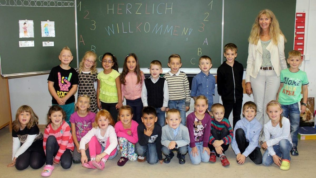 Die Erstklässler in der Stadt Salzgitter