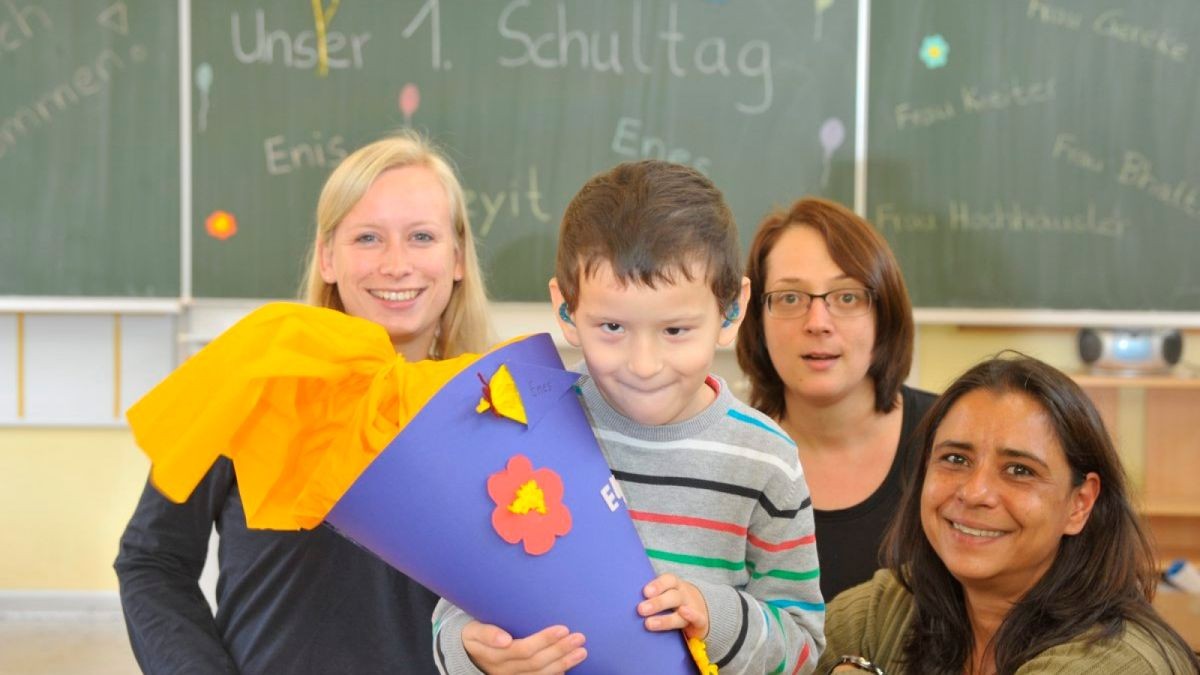 Die Erstklässler in der Stadt Salzgitter