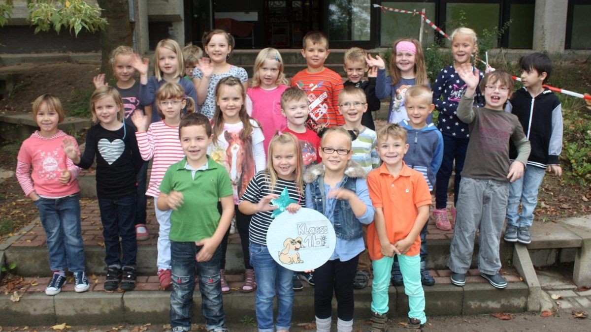 Die Erstklässler in der Stadt Salzgitter