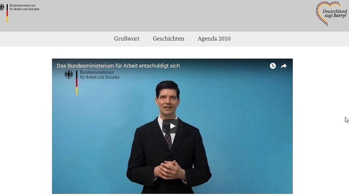 Fake-Arbeitsministerium entschuldigt sich für Hartz IV