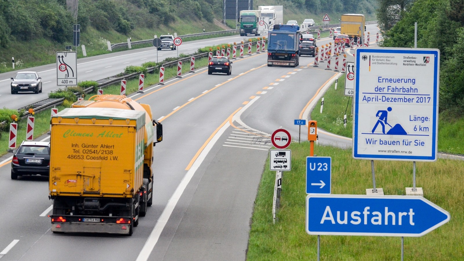 Brückenbaustelle ab 12. Juni auf der Autobahn A31