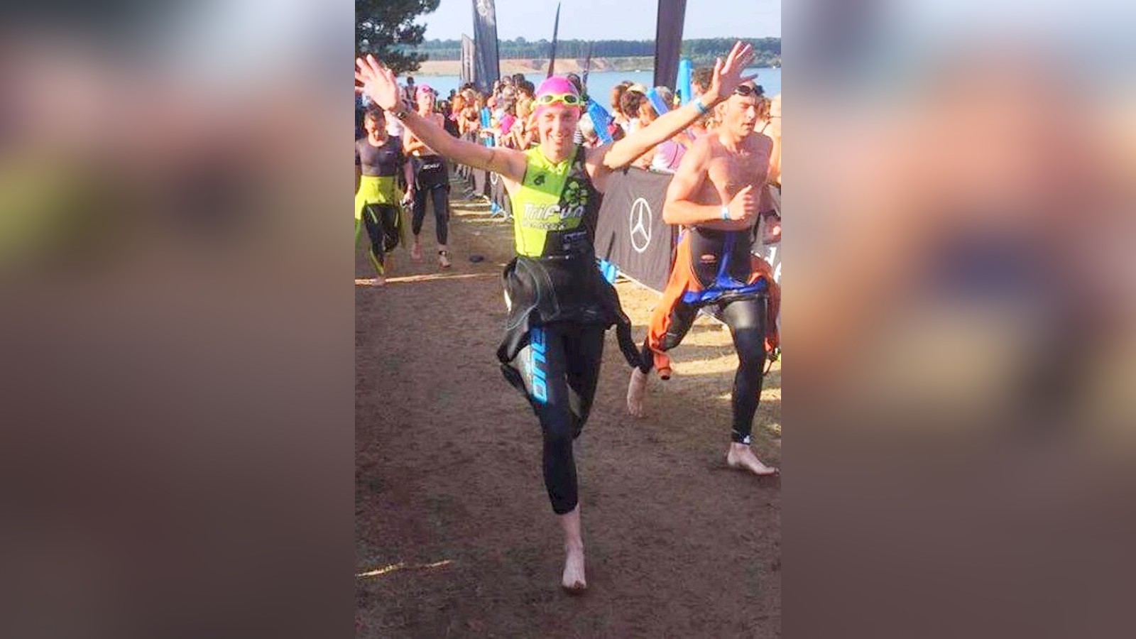 Diana Peters und Jens Wunderlich überglücklich im Ziel