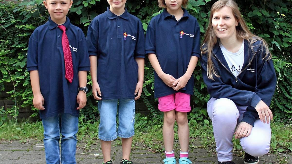 Erstklässler in der Stadt Salzgitter