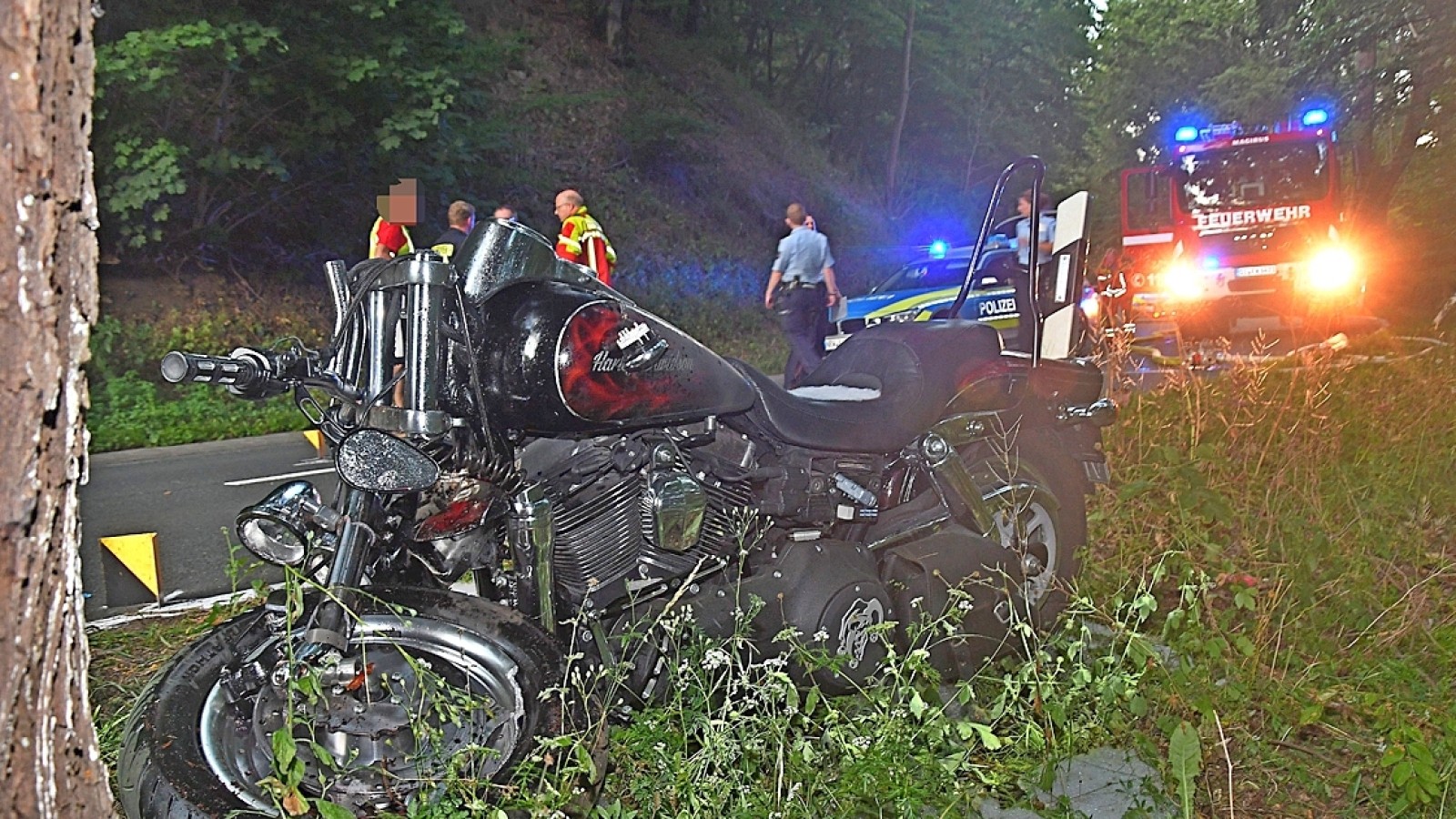 Motorradfahrer prallt gegen Baum und stirbt am Unfallort