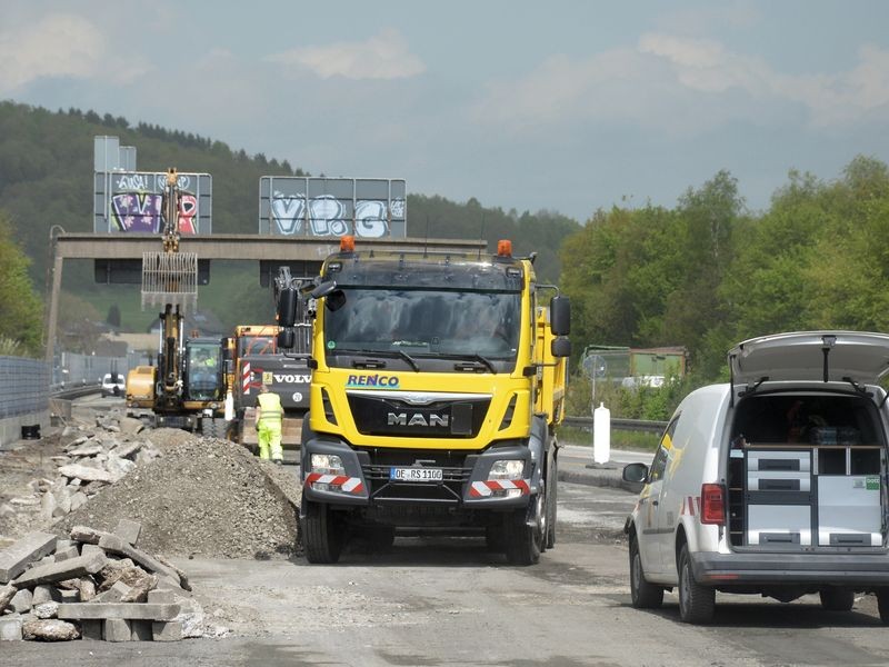 Autobahn: Auf der A45 in Richtung Frankfurt wird gebaut