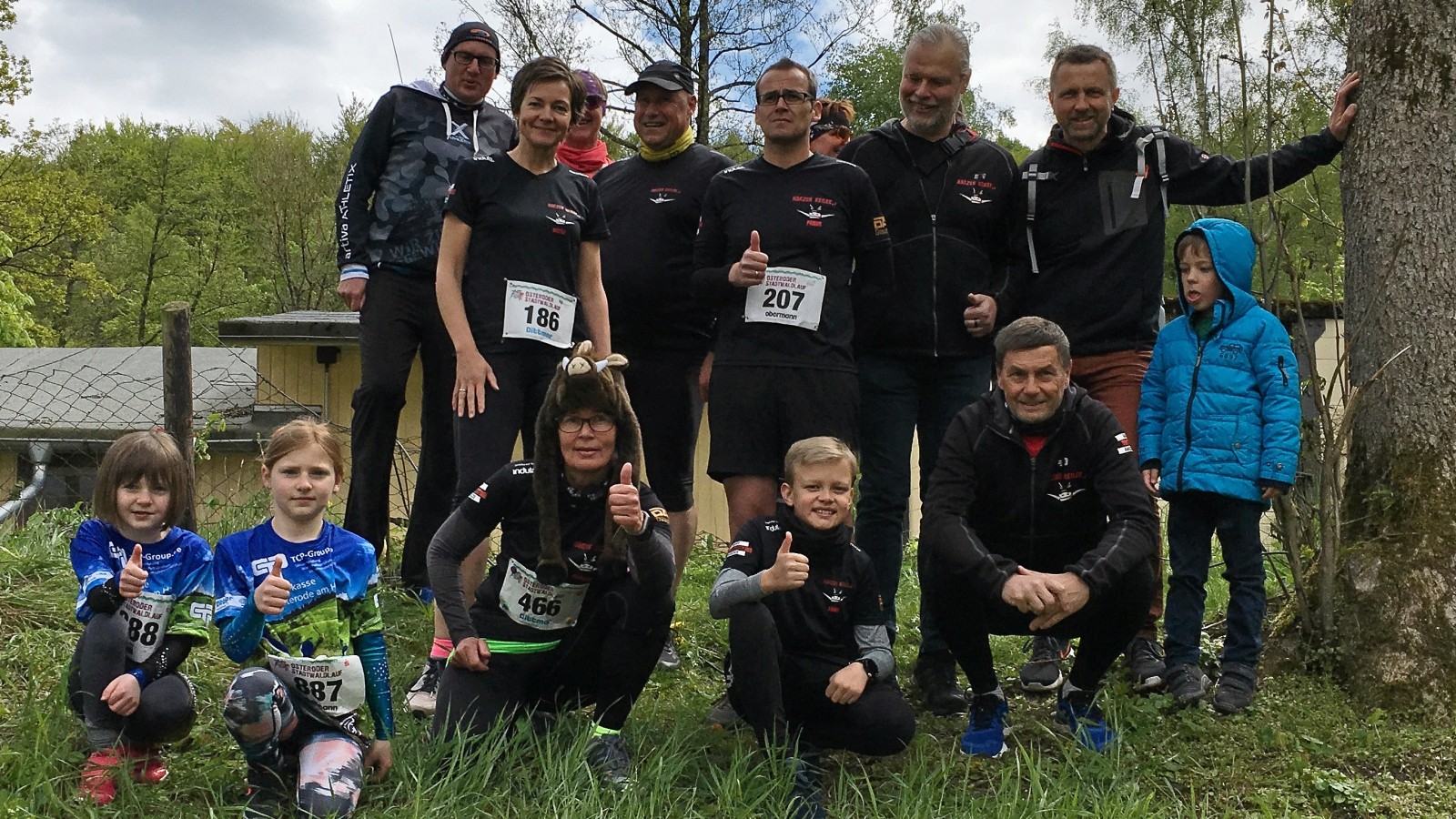 Die Keiler und ihre Kids beim Stadtwaldlauf