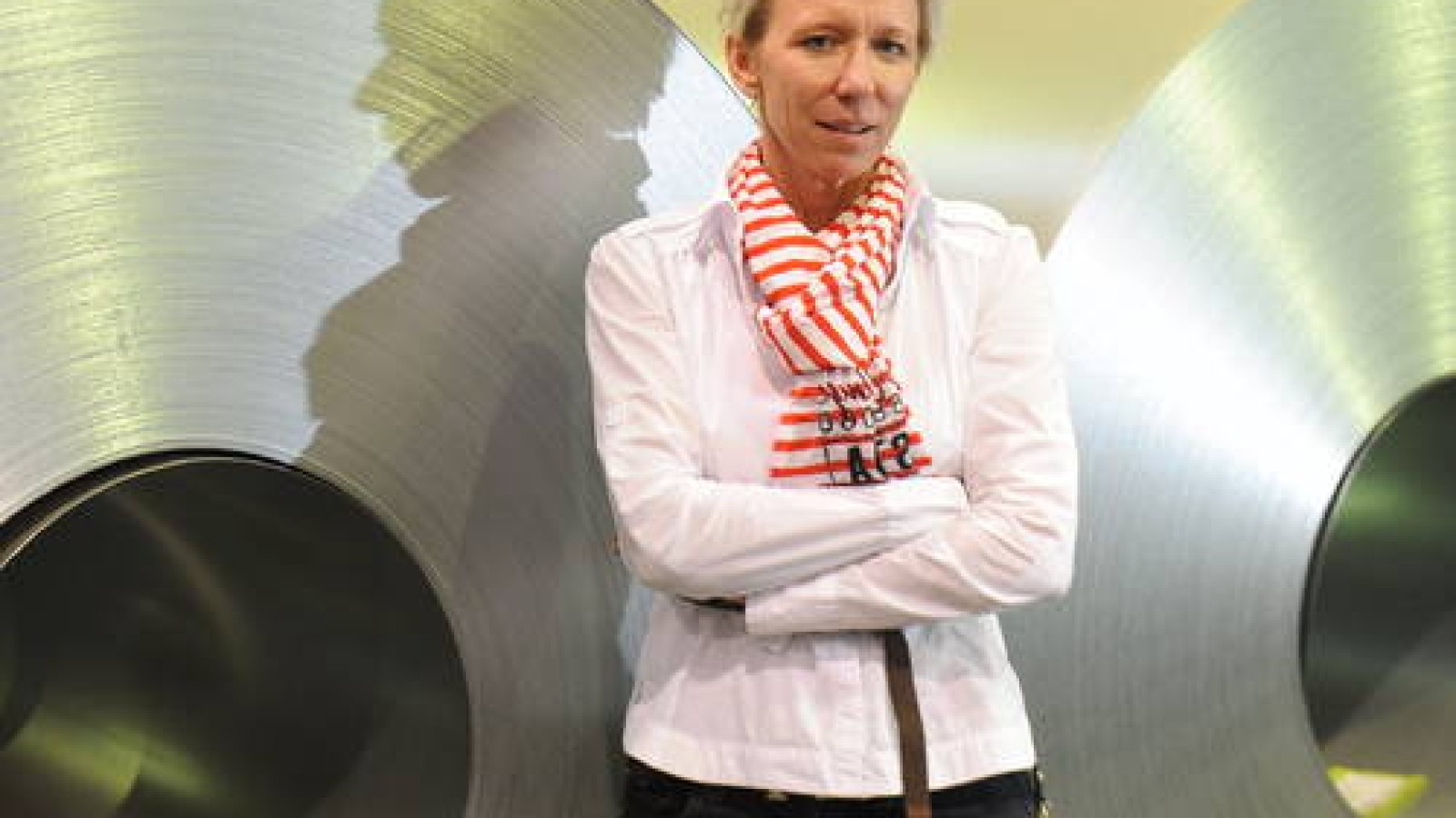 Katrin Dietzmann steht als einzige Frau in einer harten Branche an der ...