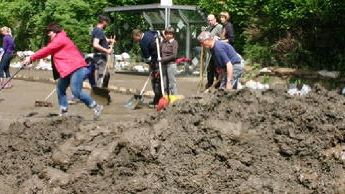 Angesichts des Hochwassers in Greiz beharrlich geblieben