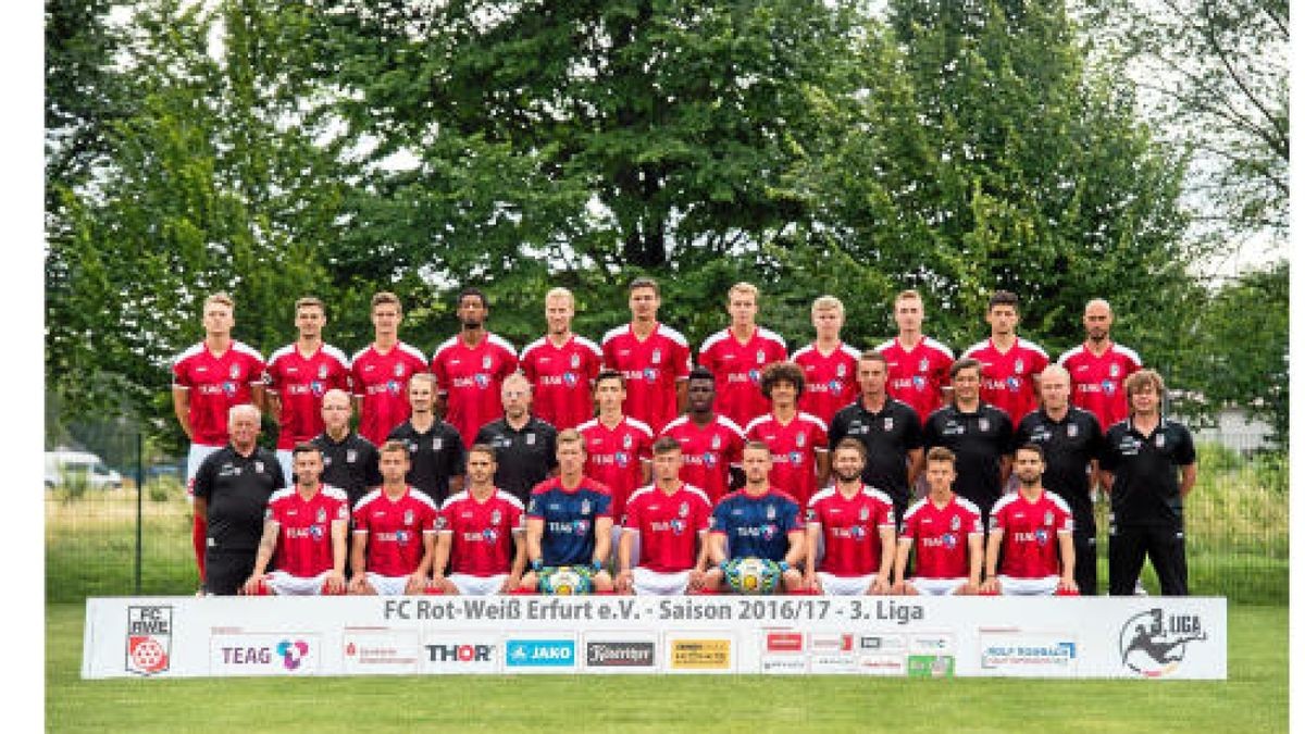 Mit dieser Mannschaft spielt der FC Rot-Weiß Erfurt in der neuen Saison