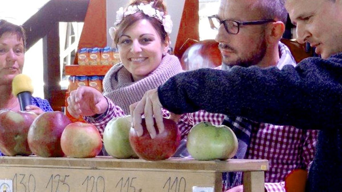Michael Bley kann sich über Sieger-Apfel freuen