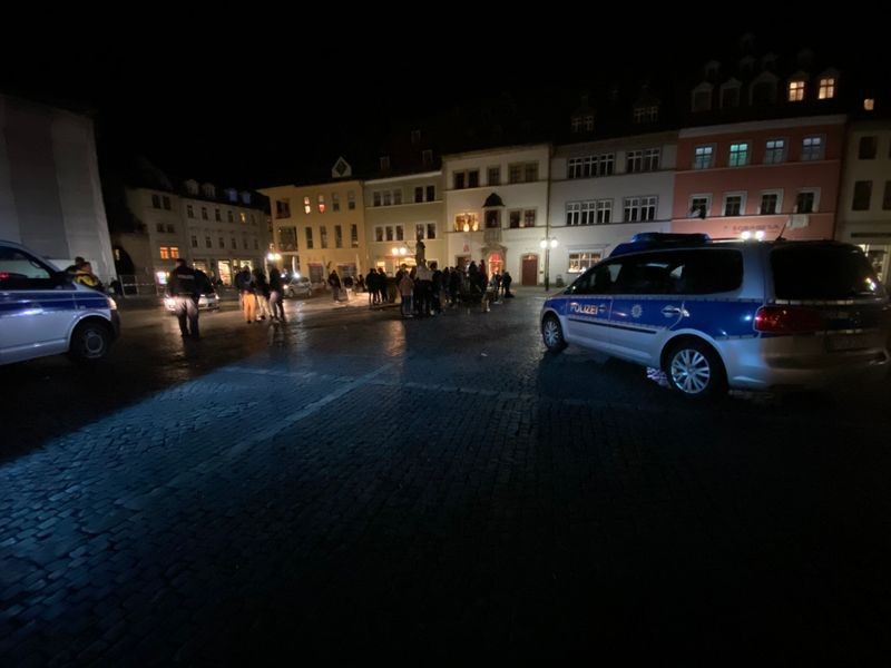 Polizei-Einsatz auf dem Markt in Weimar