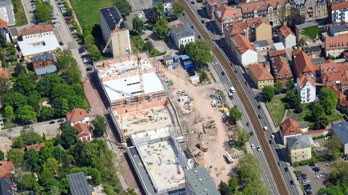 Neuer Markt in Gotha fast in voller Größe schon zu erkennen