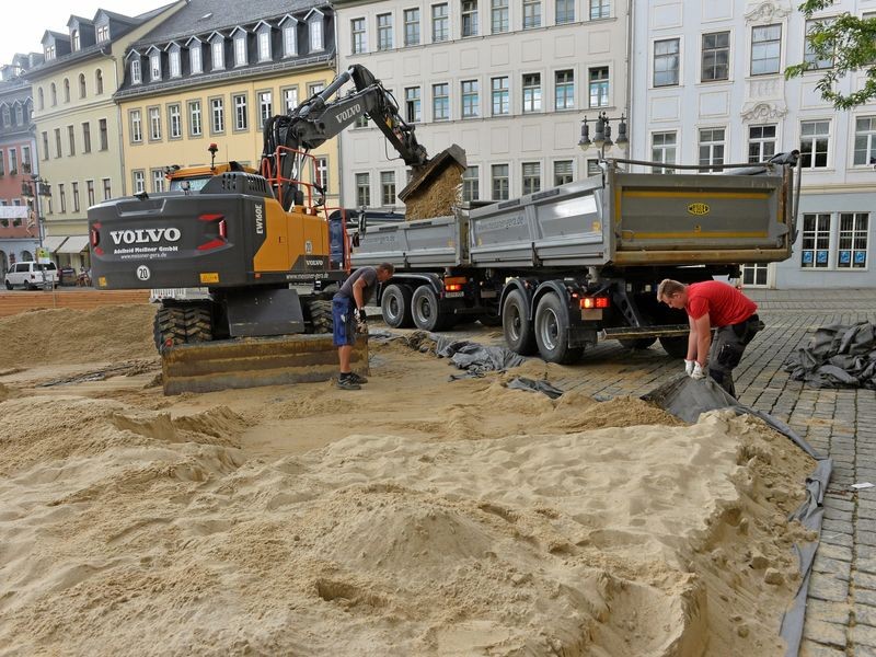 Sand vom „Gera Beach“ nicht für Elsterstrand, aber für Hofwiesenpark