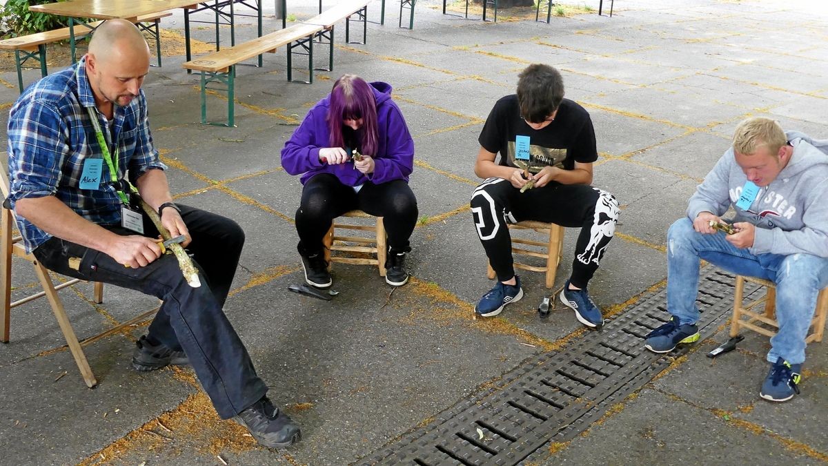 Schüler haben viel Spaß auf dem Blasiikirchplatz in Nordhausen