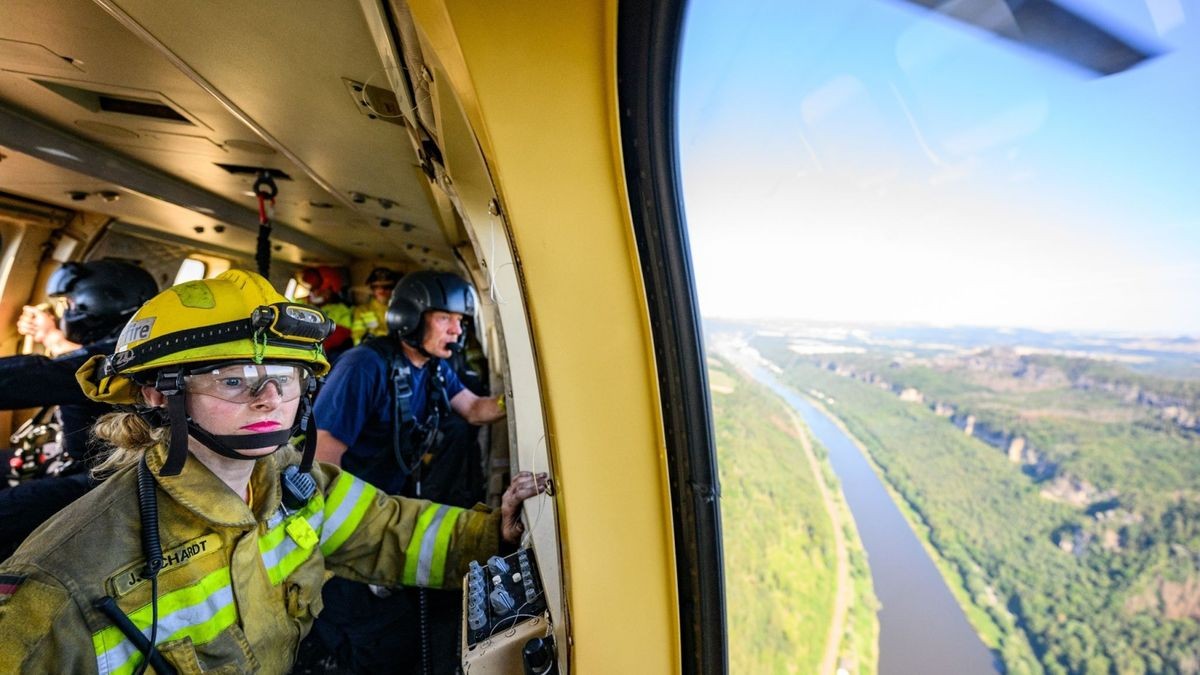 Lage im Waldbrandgebiet Sächische Schweiz weiter ernst