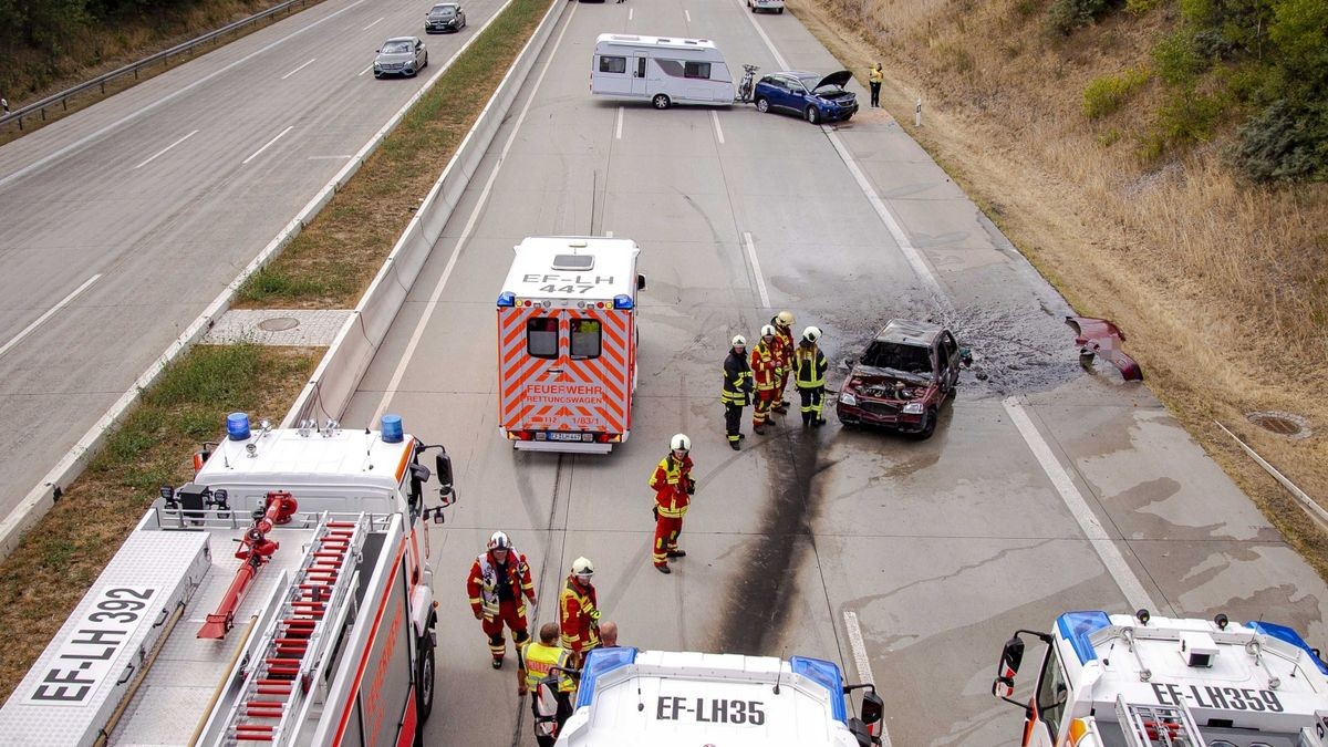 Verletzte bei schwerem Unfall auf der A4 bei Erfurt