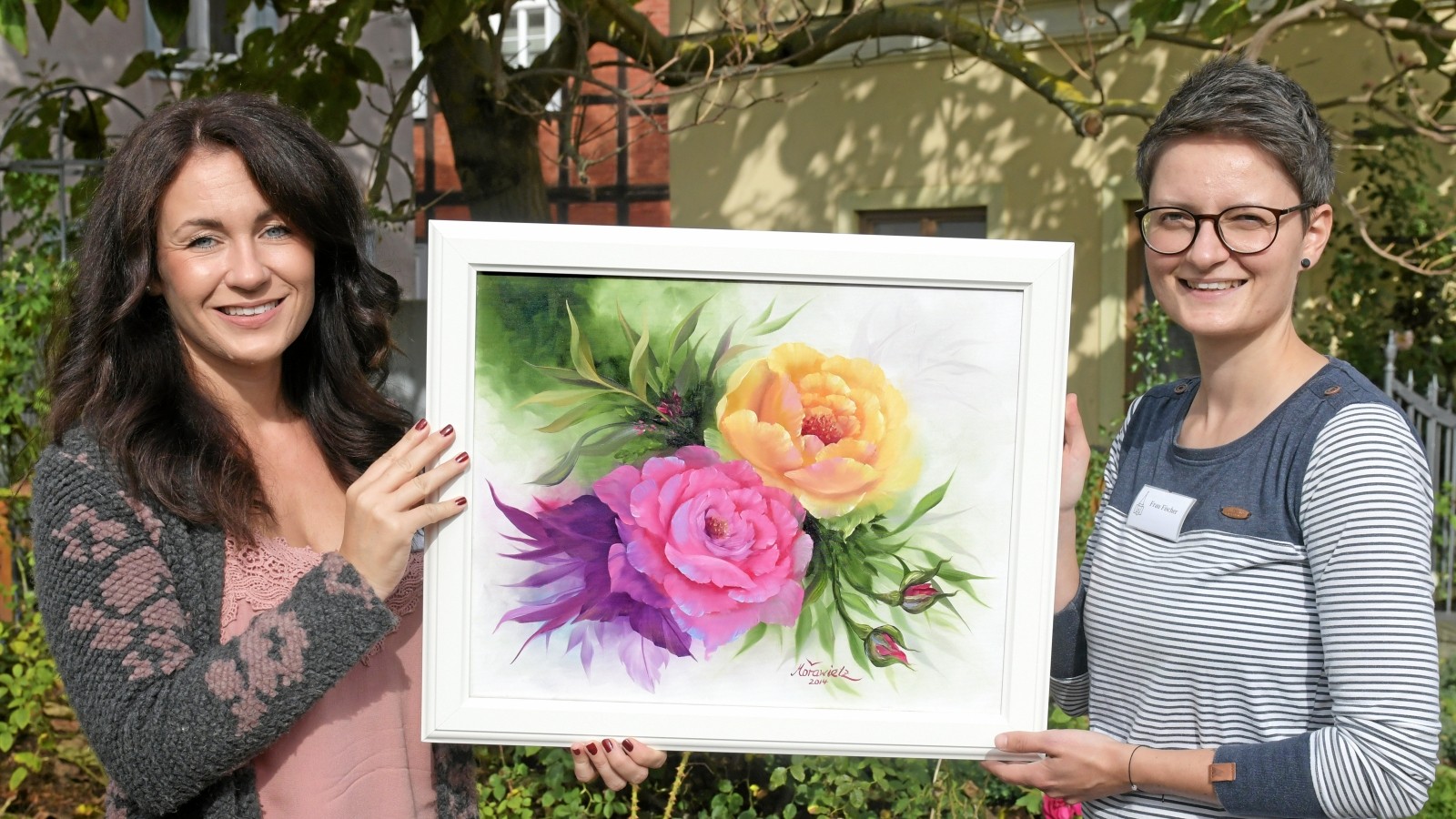 Künstlerin spendet Blumenbild für neue Rosen in Sömmerda