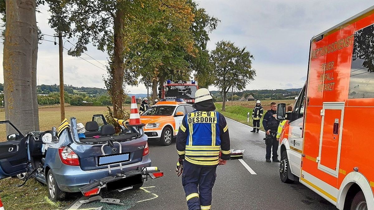 Unfall bei Marsberg: Halswirbelsäule von Verletztem fixiert