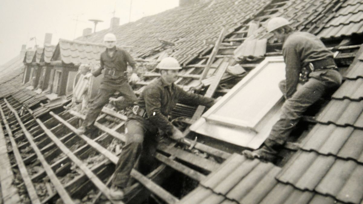 Das historische Foto: Über den Dächern der Stadt Nordhausen