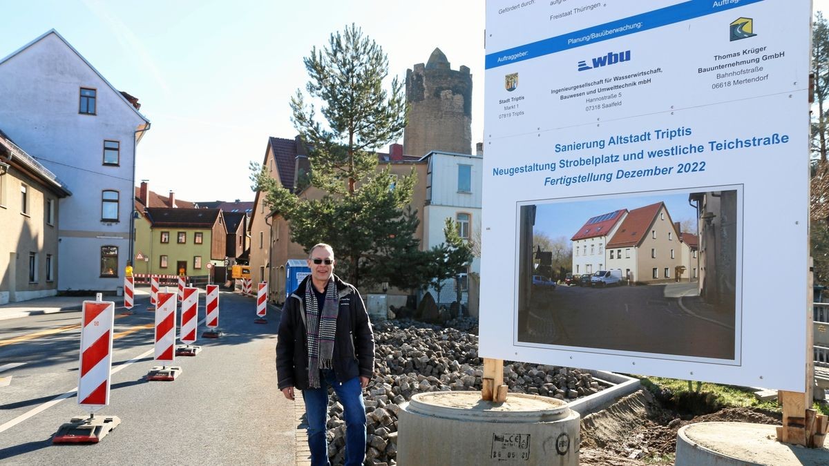 Bauarbeiten am Strobelplatz in Triptis gehen weiter