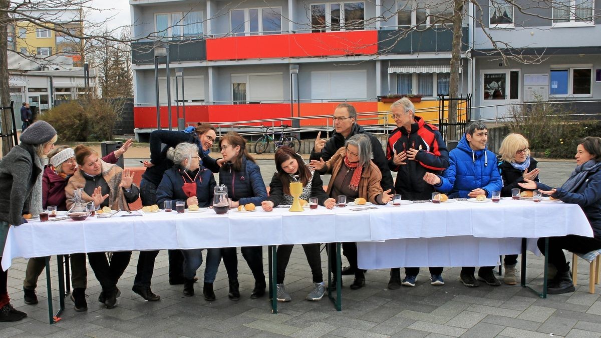 Da Vincis Abendmahl auf dem Coburger Platz in Gotha