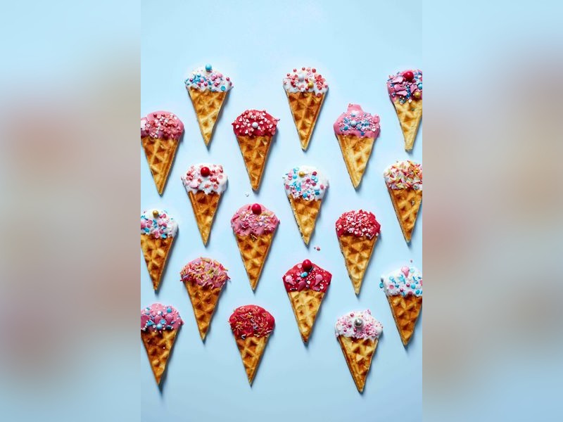 Süße Mini-"Eis"-Waffeln