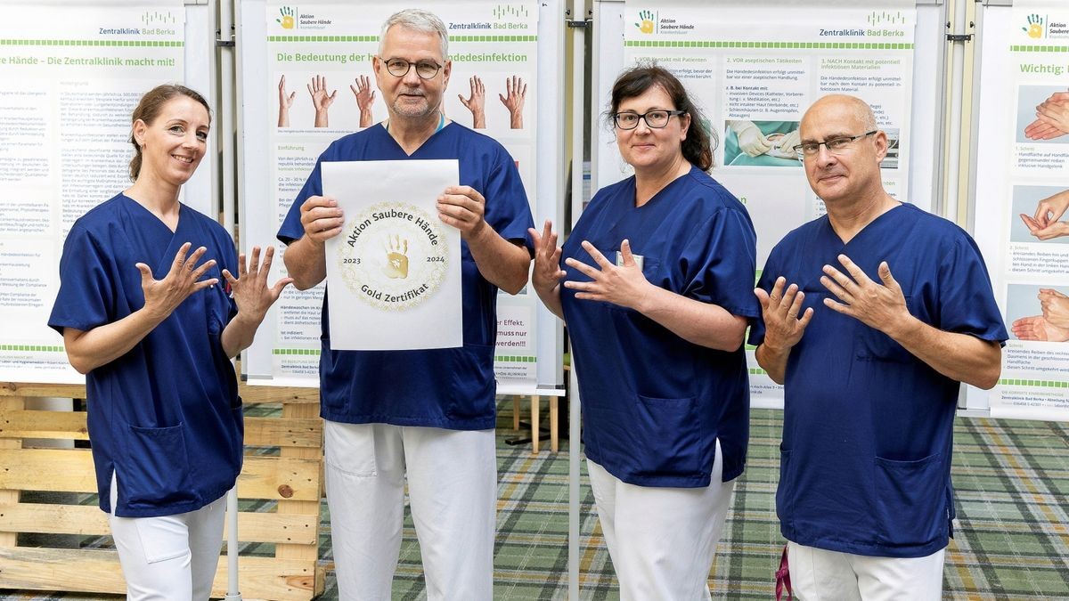 Zwei weitere Jahre „Gold“ für Hand-Hygiene in der Zentralklinik Bad Berka