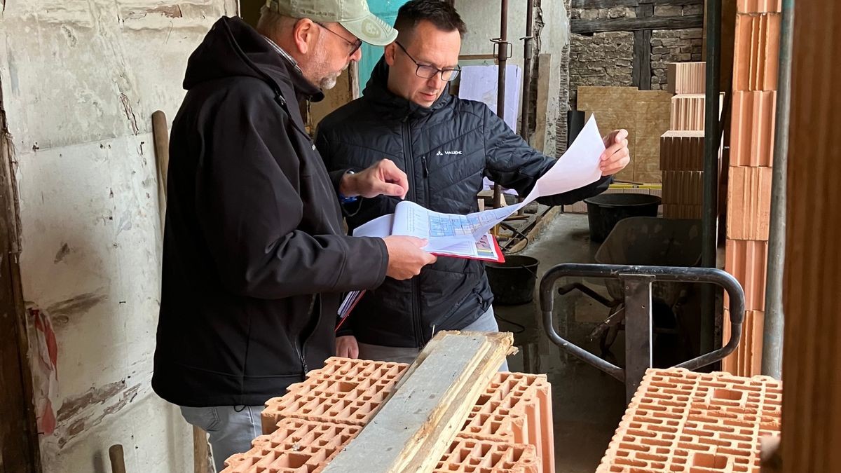 Impressionen von der Sanierung des HausesTurmstraße 34 in Pößneck