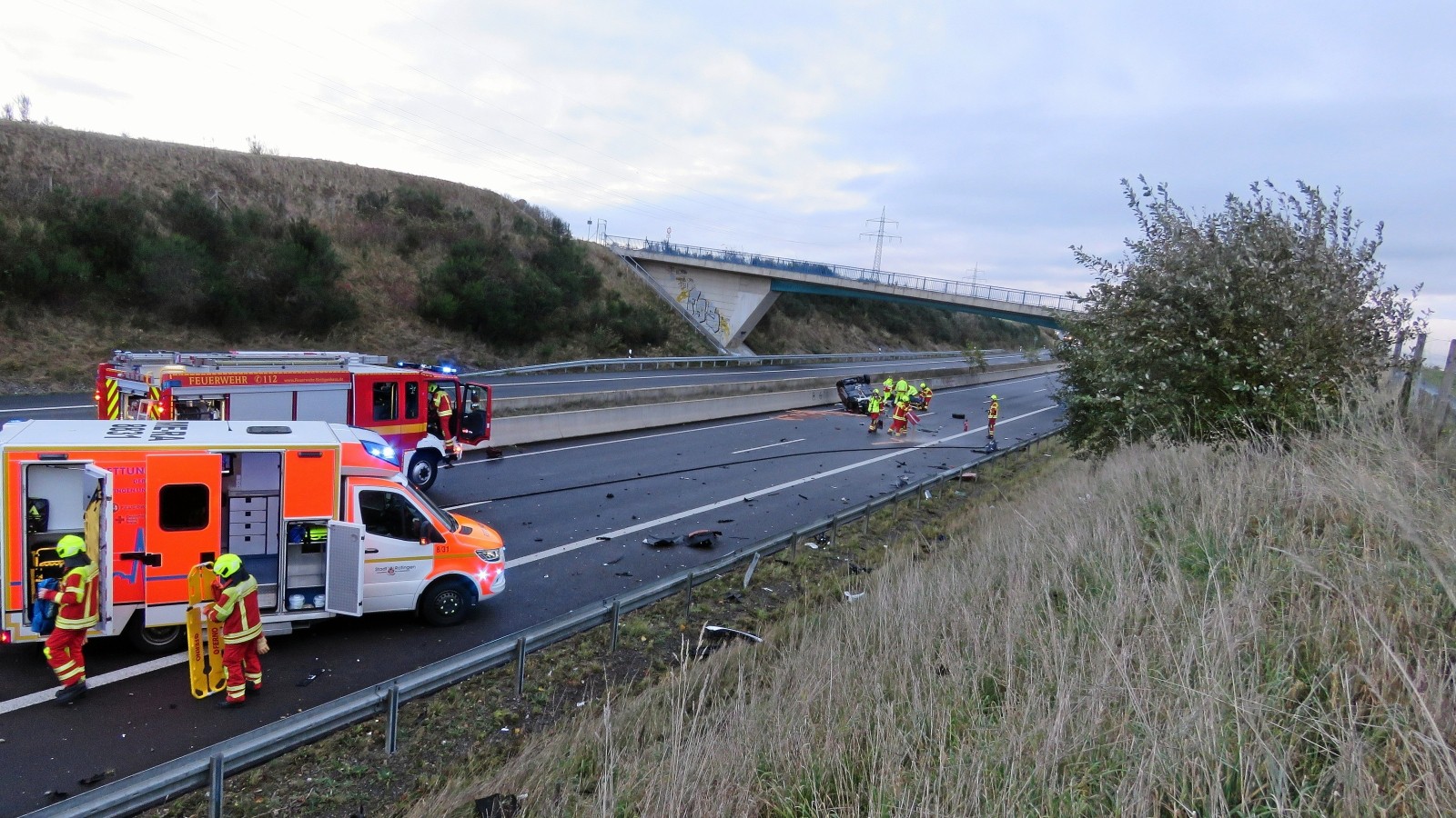 Schwerer Unfall sorgt für A44-Sperrung in Richtung Velbert
