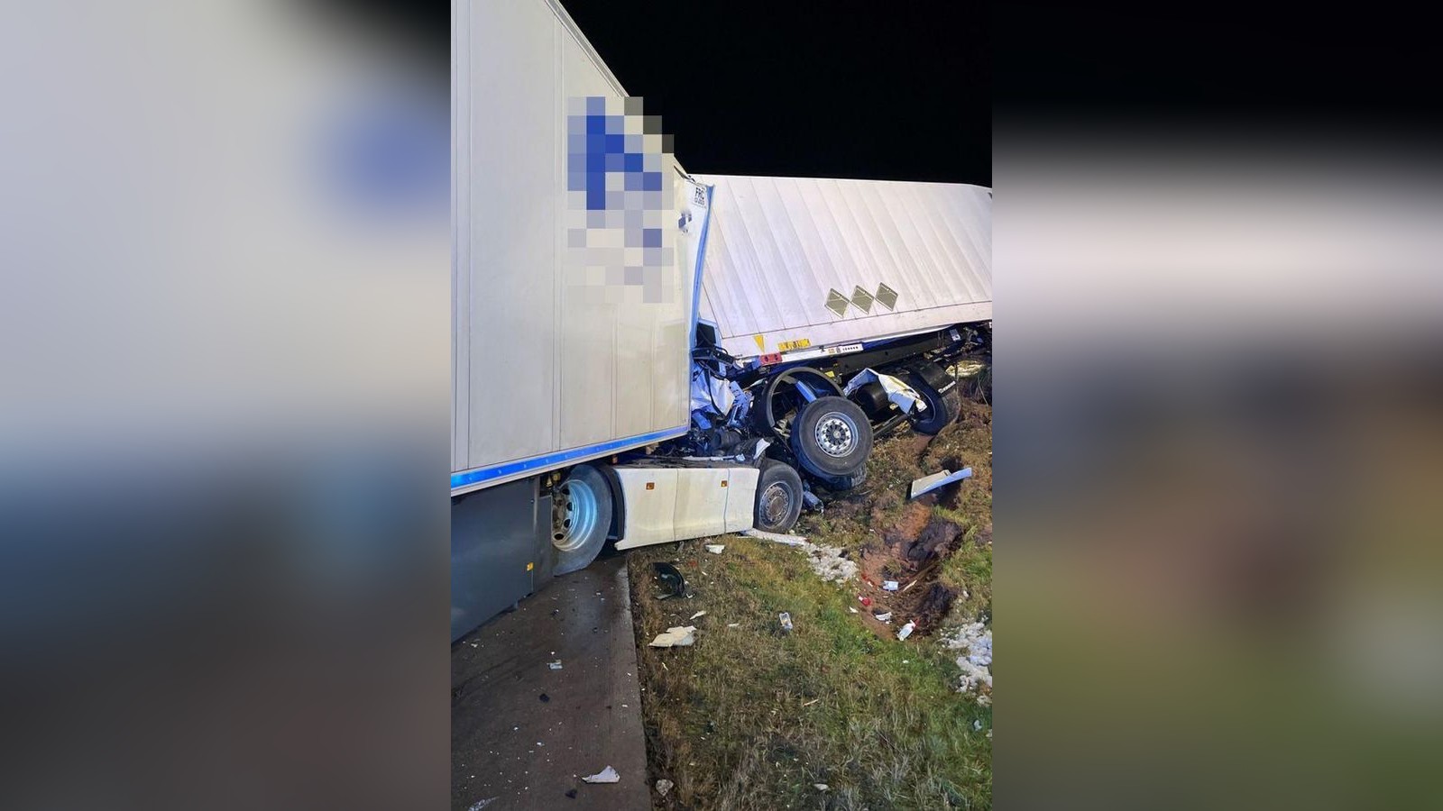 Drei Lkw auf A38 ineinander gefahren – zwei Schwer- und ein Leichtverletzter bei Unfall
