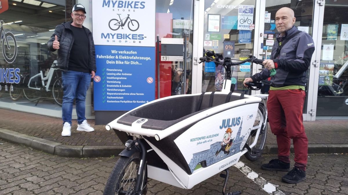 Neuer Standort für das Lastenrad des ADFC Wolfenbüttel