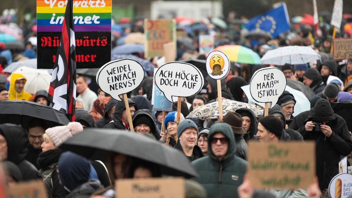 Das sind die Bilder von der Demo gegen rechts in Berlin