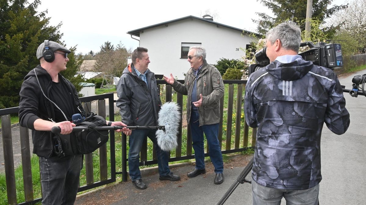 Dreharbeiten im Vogtland: Zwei Greizer stehen vor der Kamera