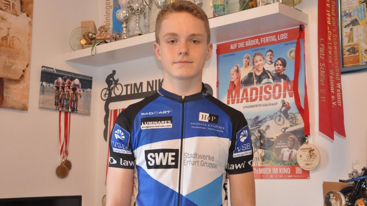 Radtalent Tim Brehme: Das weiße Trikot ist sein liebstes Kleidungsstück