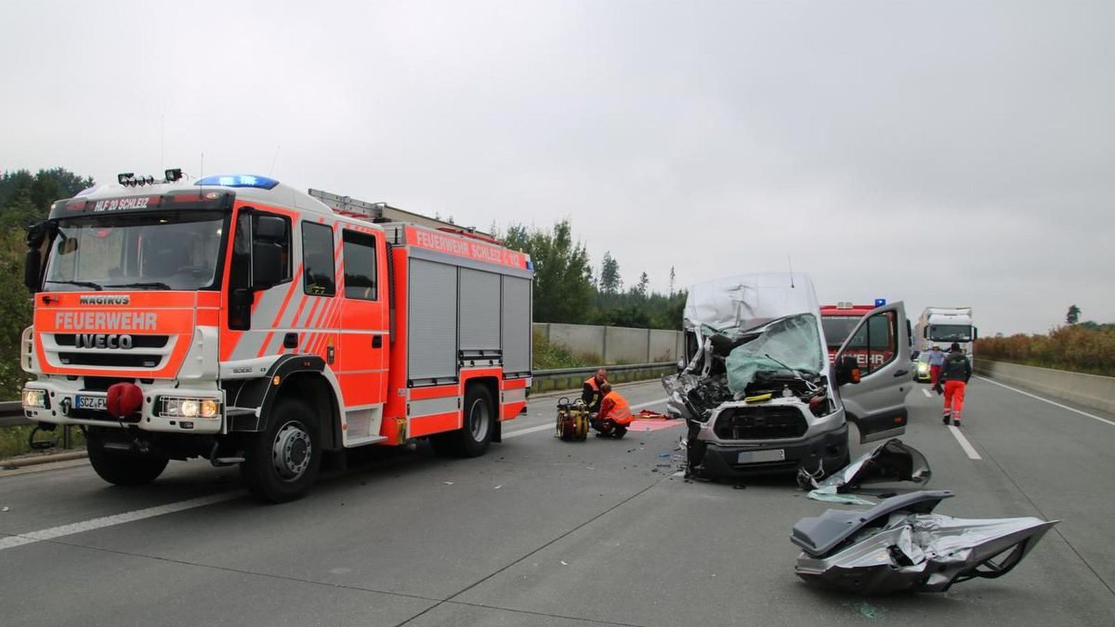 Schwerer Unfall auf der A9 bei Schleiz