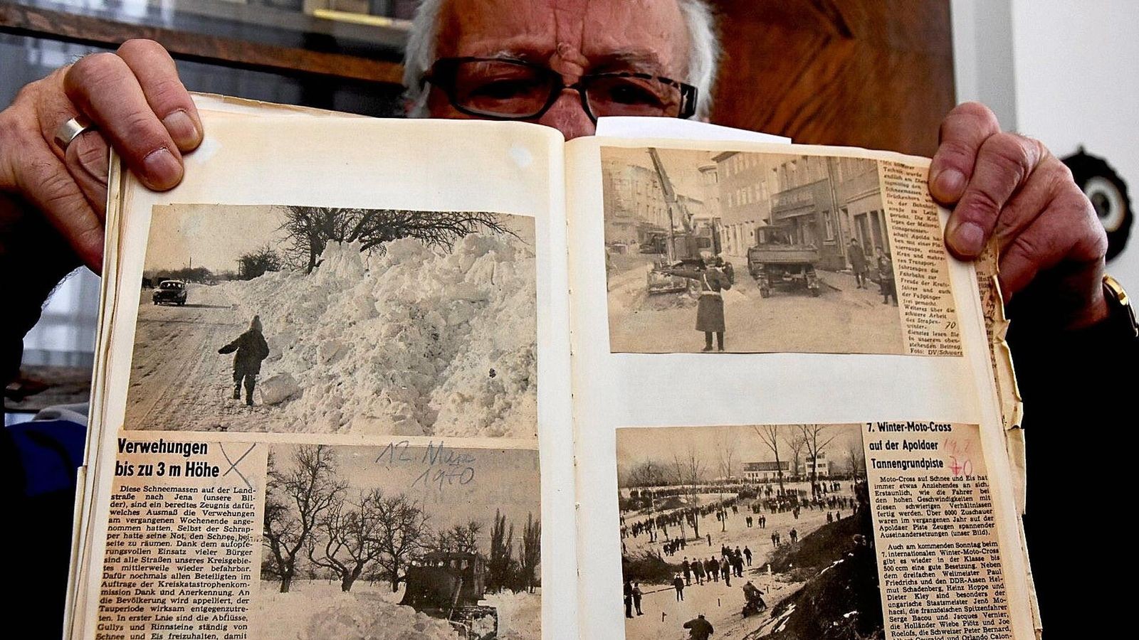 Winter 1969/70 in Apolda mit drei Meter hohen Schneeverwehungen