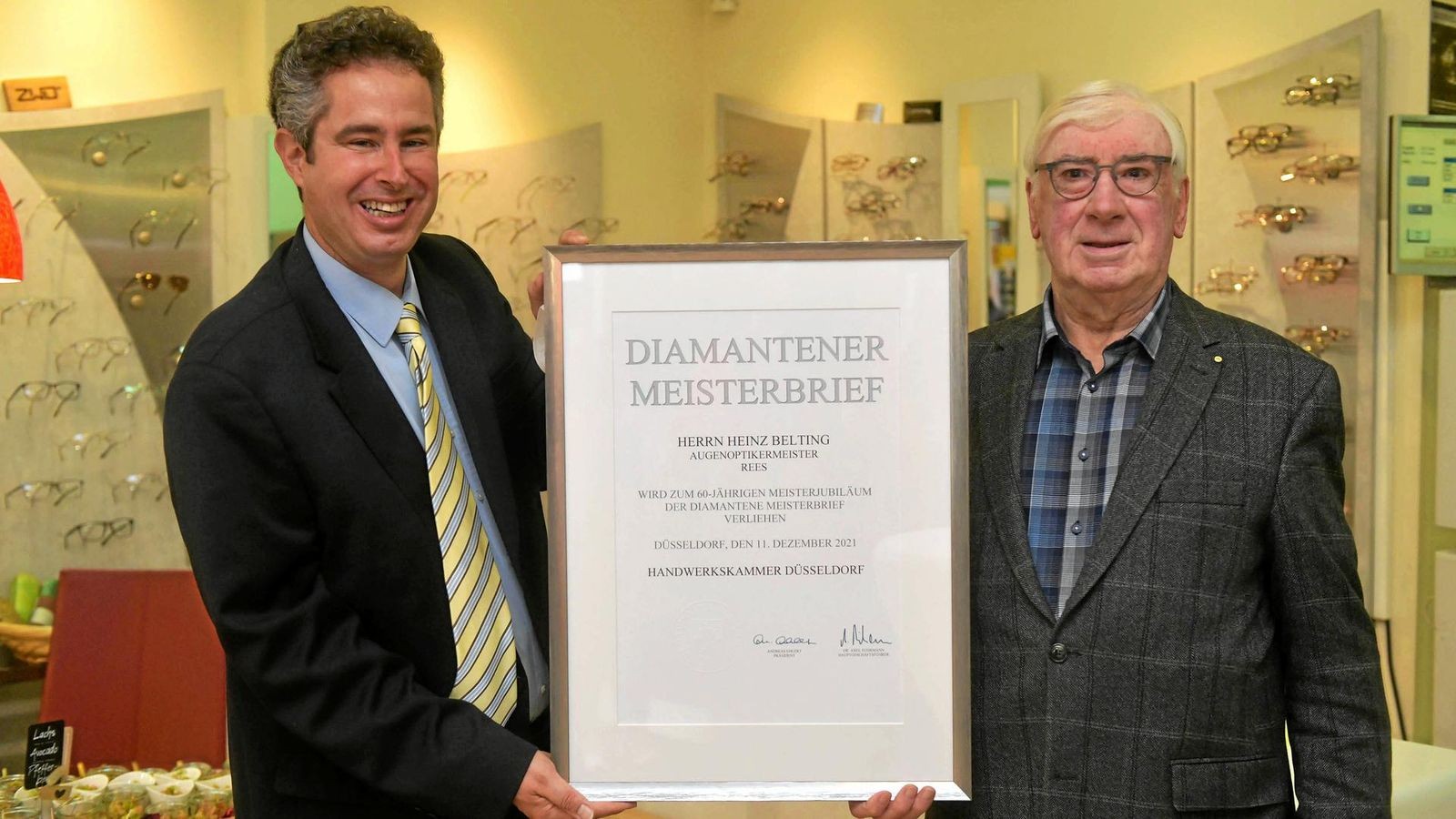 Rees: Diamantener Meisterbrief geht an Heinz Belting