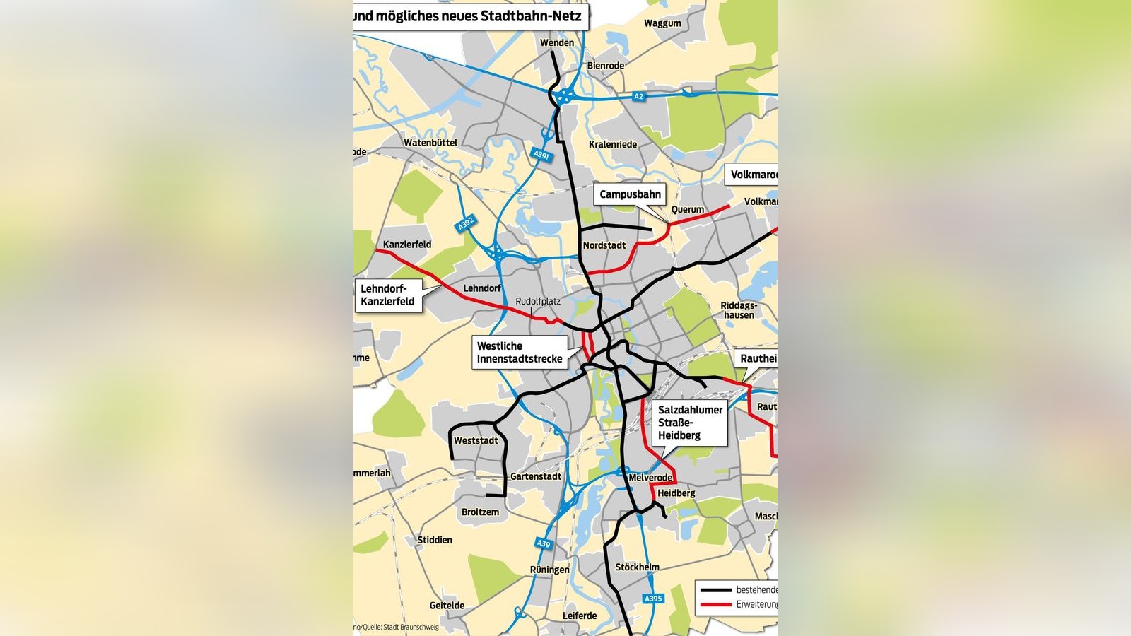 Straßenbahn-Ausbau: Die Trassen im Detail