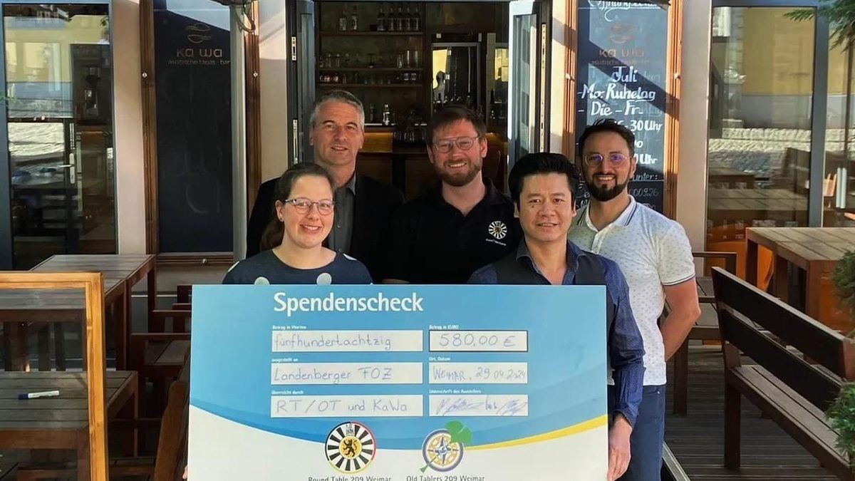 Round Table 209 Weimar übergibt Spendenscheck an Landenberger