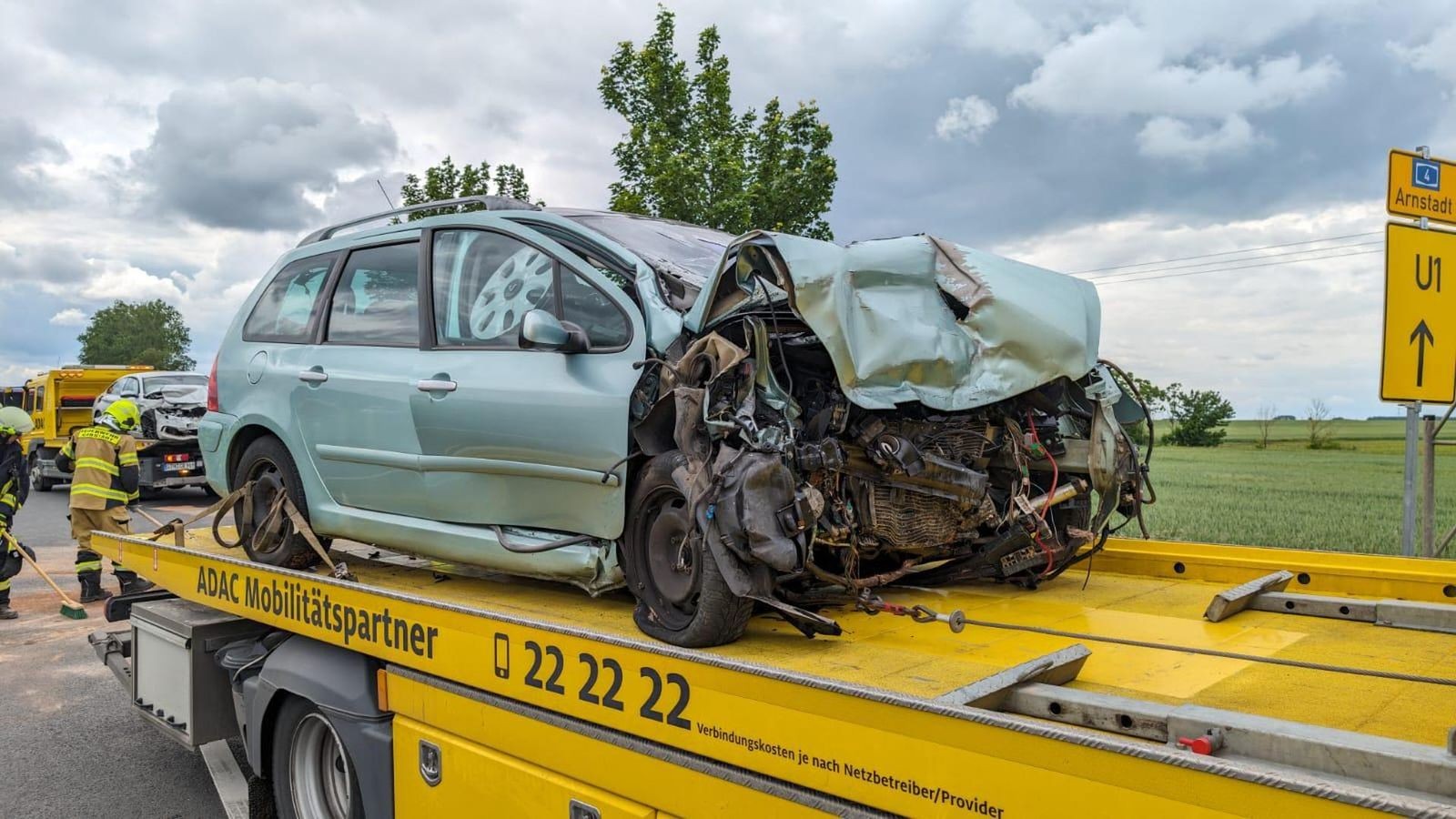 Schwerer Unfall: Frontalcrash zwischen Gotha und Erfurt