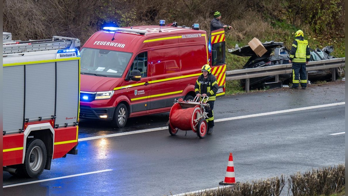 Schwerer Unfall auf der A4 im Kreis Gotha – die Bilder