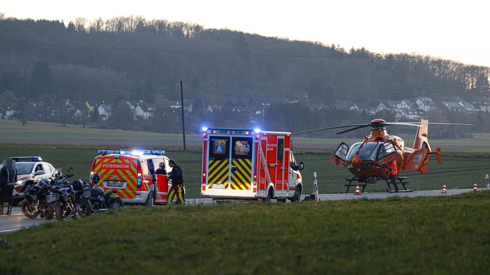 Hemer: Motorradfahrer schwebt nach Unfall in Lebensgefahr