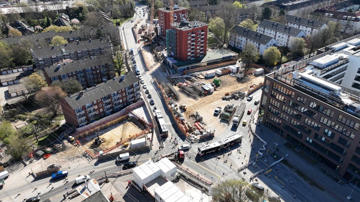Neue U5-Linie: Mega-Baustellen in Hamburg aus der Luft betrachtet