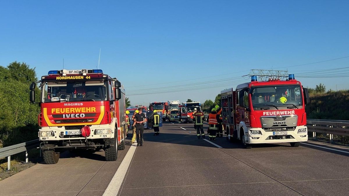 Schwerer Unfall auf A38 im Landkreis Nordhausen: Frau wird schwer verletzt