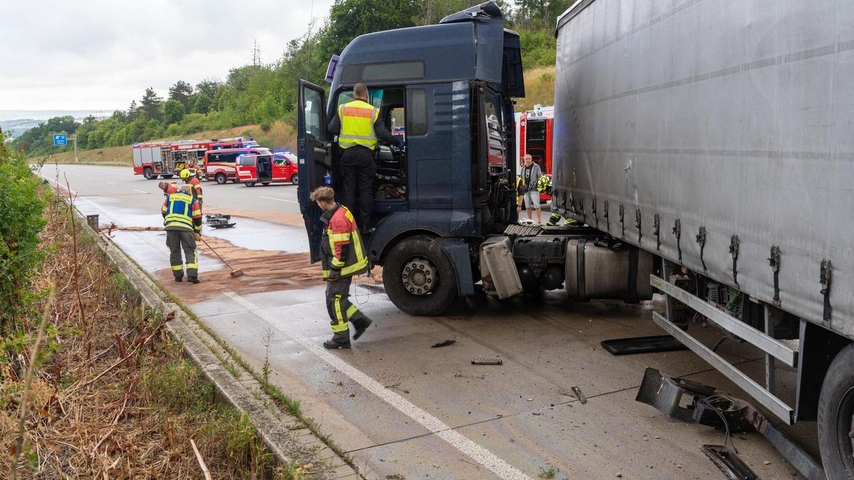 Lkw-Unfall auf der A4: die Bilder