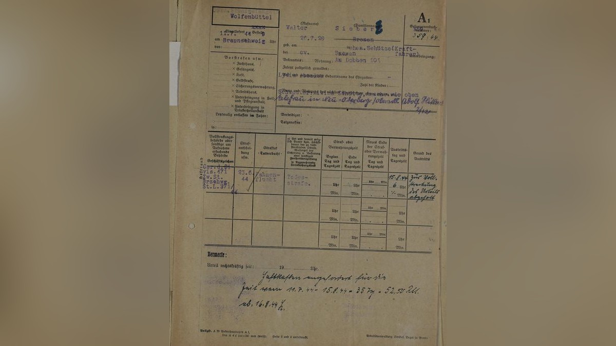 Fahnenflucht 1944: So starb Walter Siebert in Braunschweig