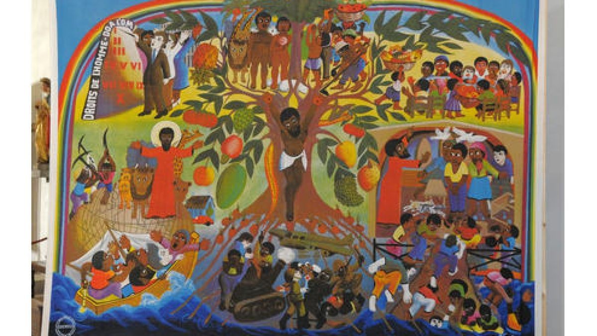 Misereor-Hungertücher in der Recklinghäuser Propsteikirche St. Peter